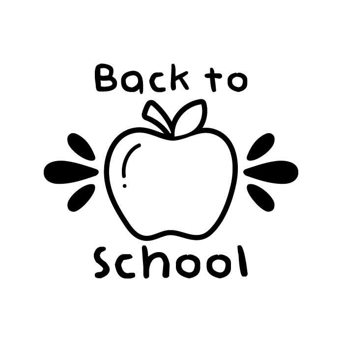 back to school apple outline