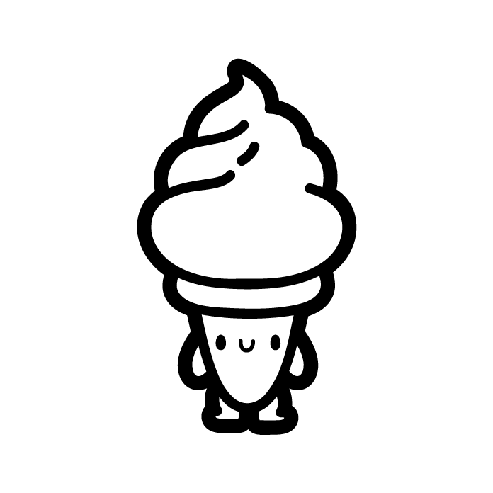 chibi ice cream outline