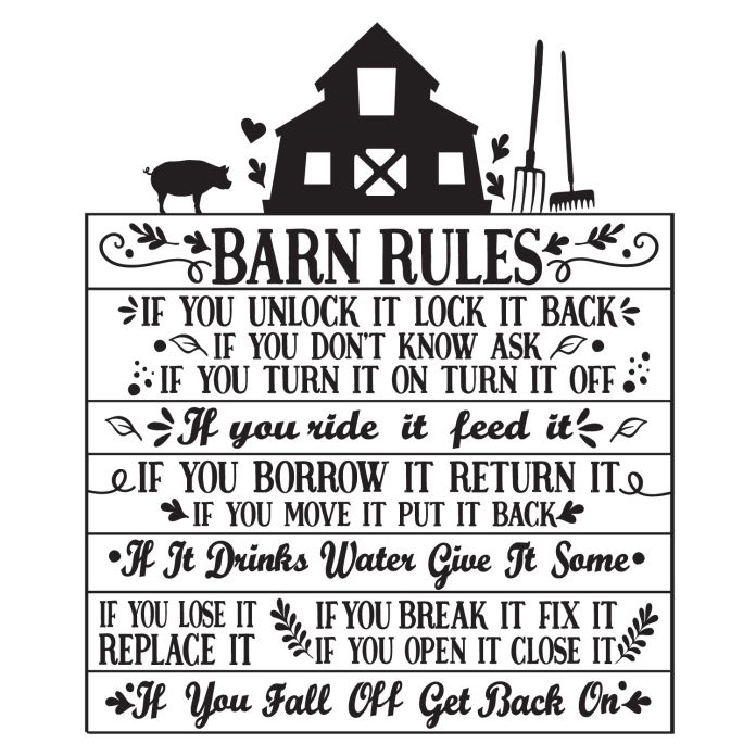 Barn Rules Cut File |D-1252797