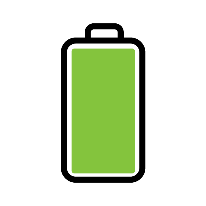 fully charged battery green