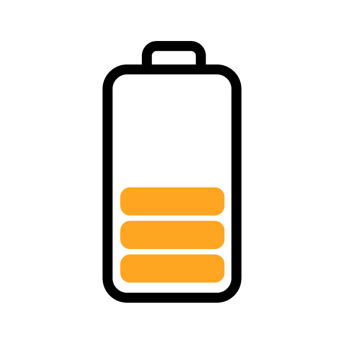 half charged battery orange