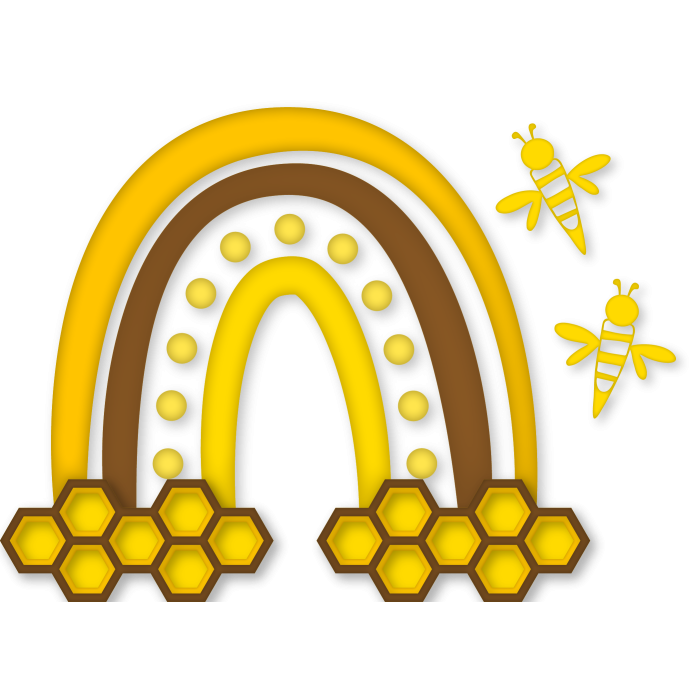 boho bees rainbow