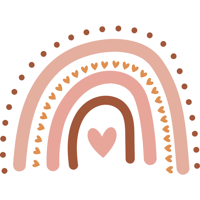 boho rainbow with heart