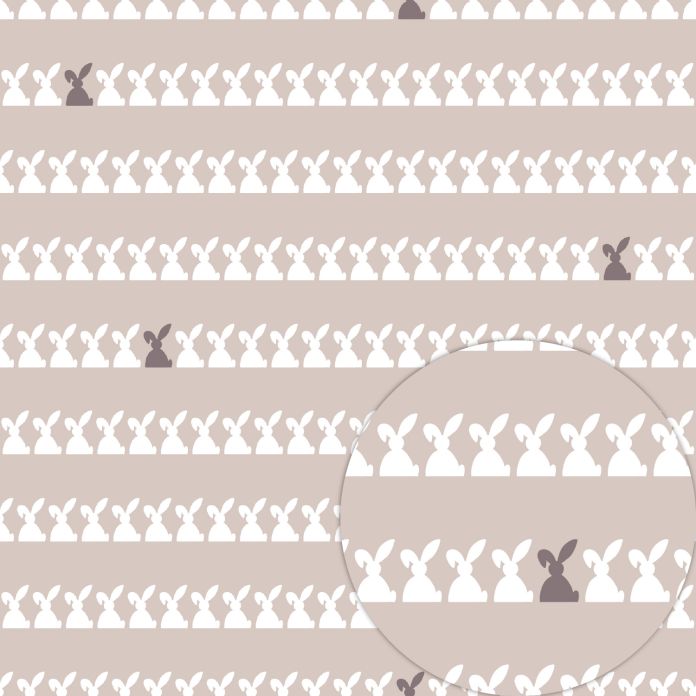 BUNNY SILHOUETTE STRIPES WITH DOTS BEIGE BROWN – RABEA BILZ|D-1257650
