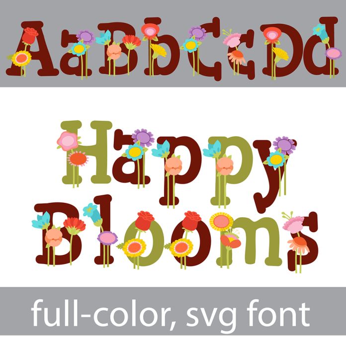 Happy Blooms Color Font