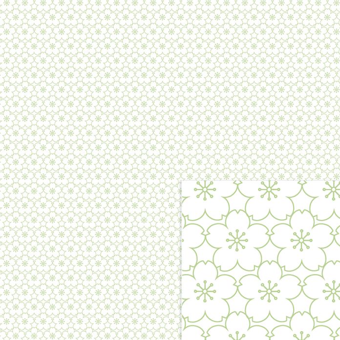 Japan cherry flower green digital paper