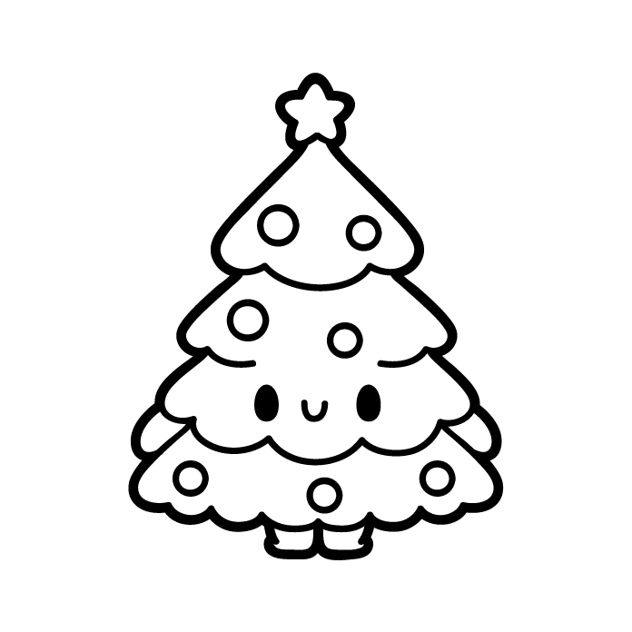 chibi christmas tree lineart|D-1229454