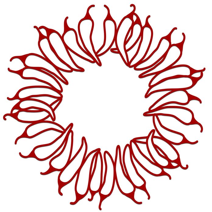 Chili Pepper Circle Border Frame Garland
