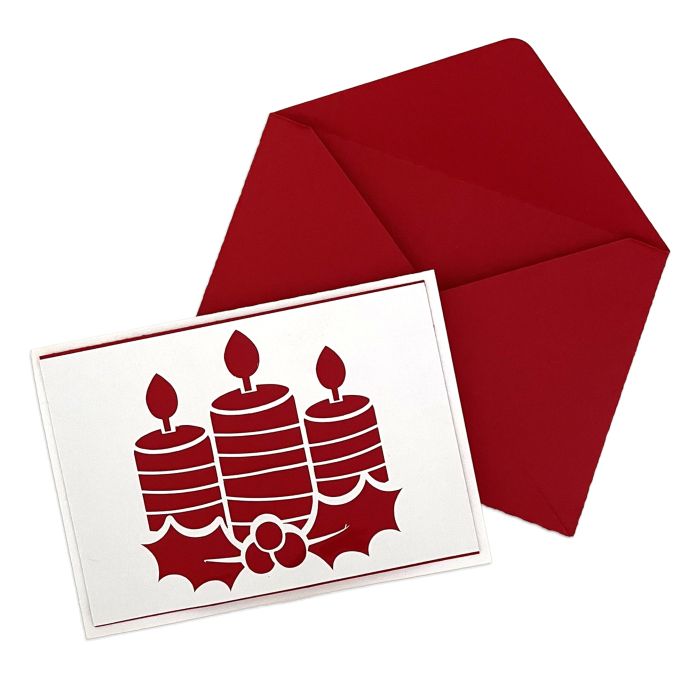 Christmas Candle Stencil Cut Away Card and Envelope|D-1231417