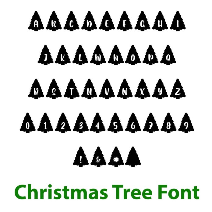 HNC Christmas Tree Alphabet Font|D-1233356