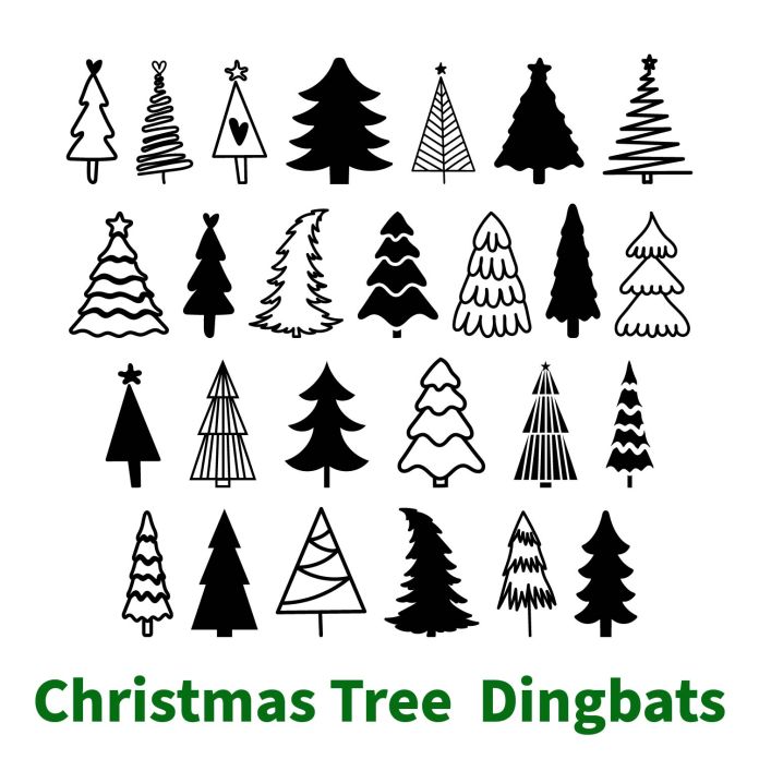 HNC Christmas Tree Dingbat Font|D-1231138