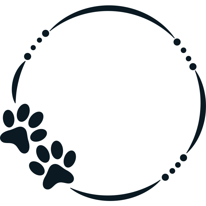 paw print circular frame