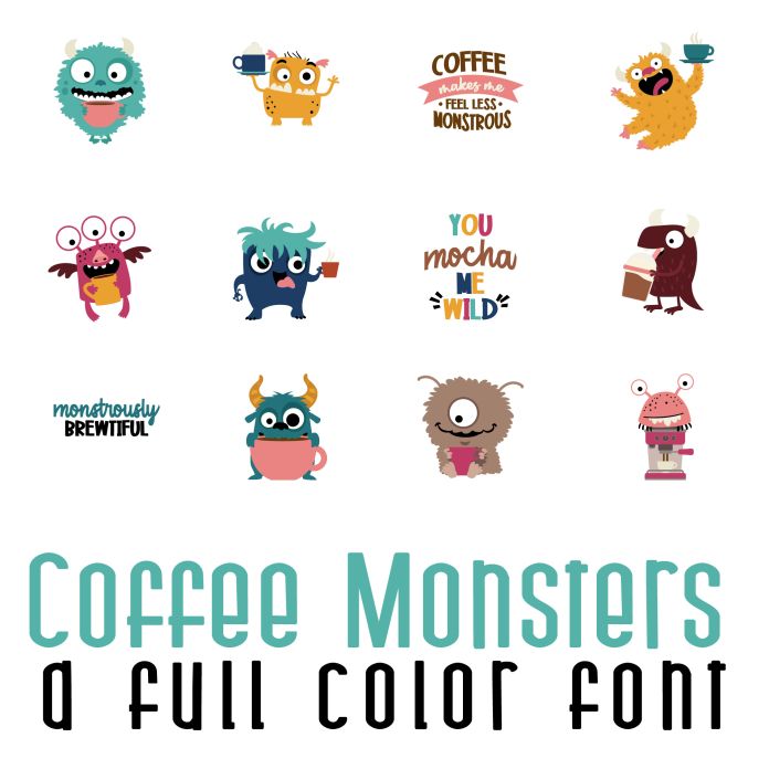 Coffee Monsters Full Color Font