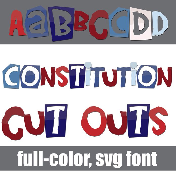 Constitution Cut Outs Color Font|D-368794