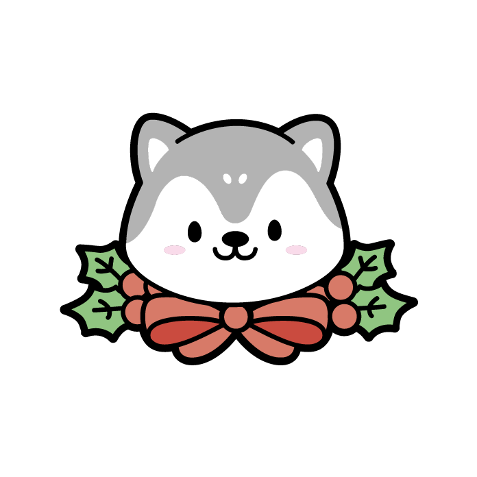 cute husky in a christmas decoration|D-1237447