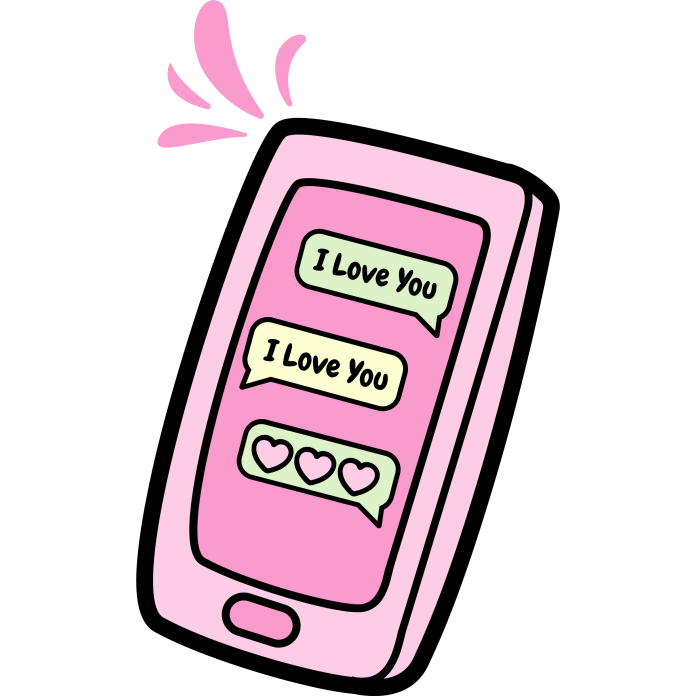 cute phone chat in love