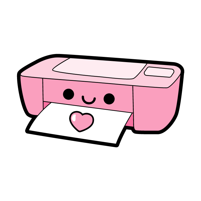 kawaii printer pink