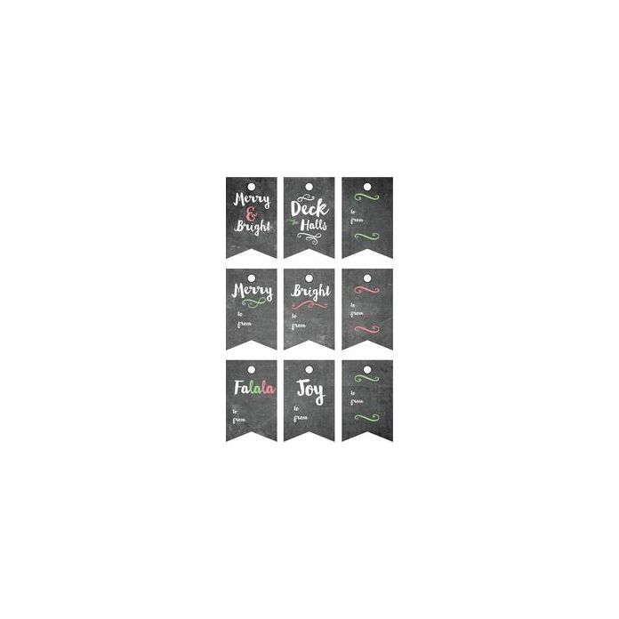 christmas chalkboard gift tag flags