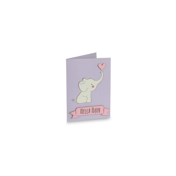 hello baby elephant folded card