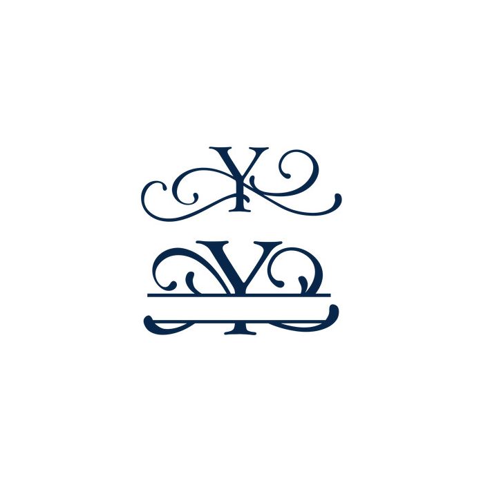 split & full flourish monogram - y