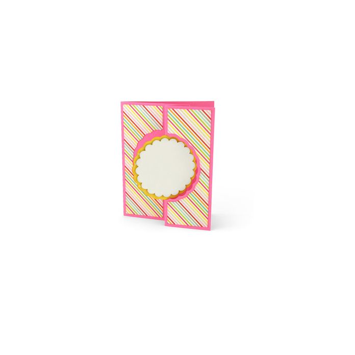 flip flap card scalloped circle