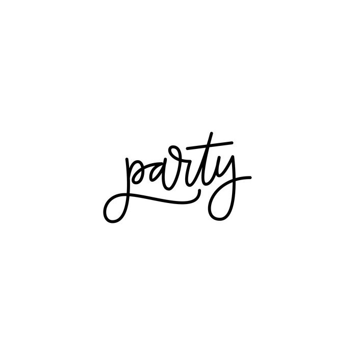party hand lettered word