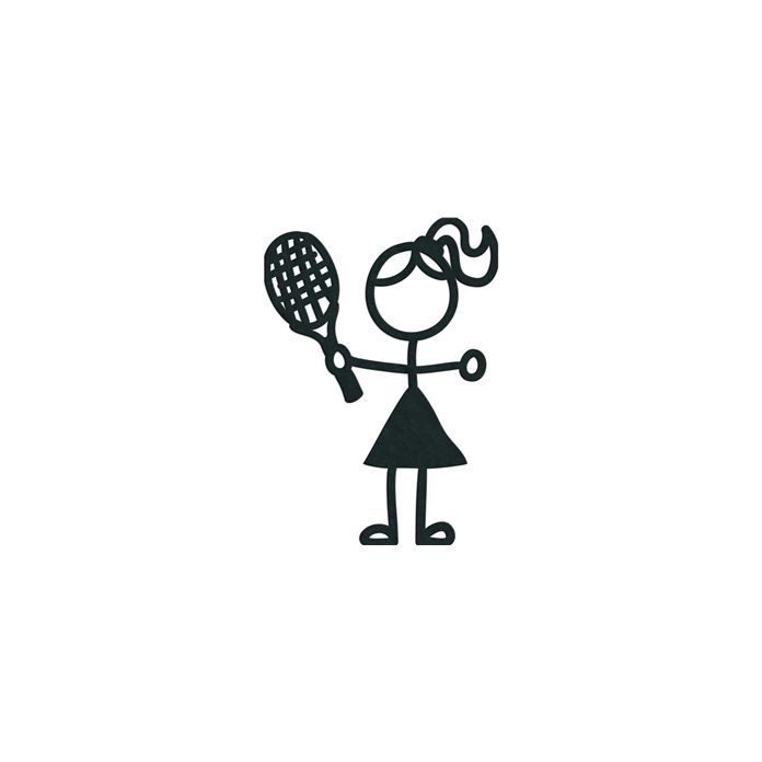 stick figures - tennis girl