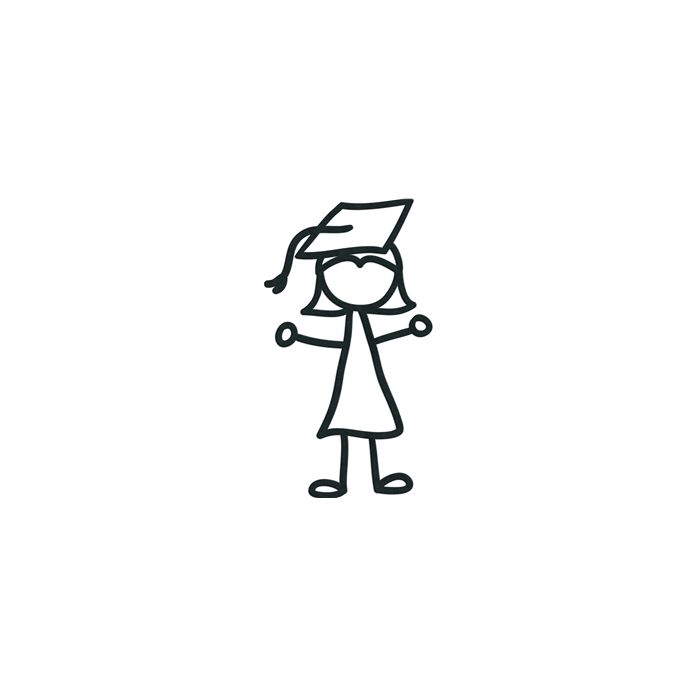 stick figures - graduate girl