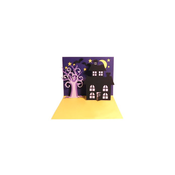 haunted house pop-up card