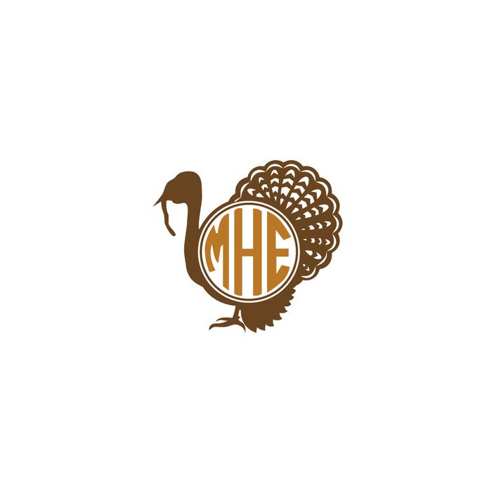 fancy turkey monogram frame