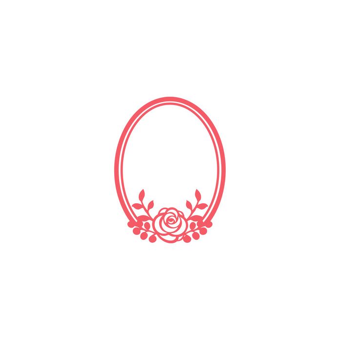 rose oval frame