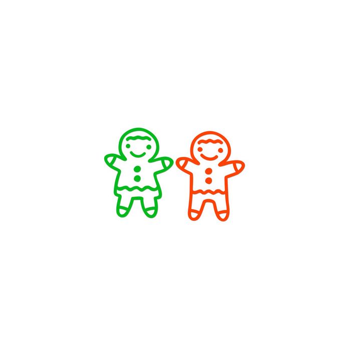 gingerbread boy and girl outline
