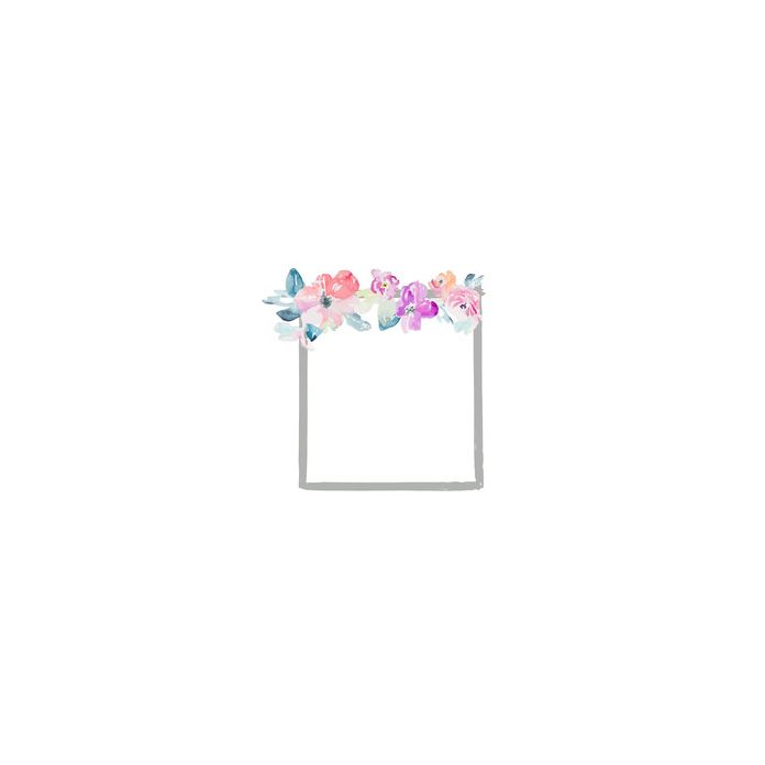 square watercolor flower frame