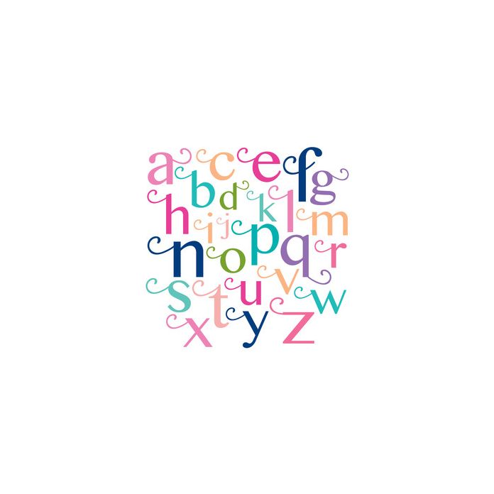 monogram swirl alphabet - lowercase