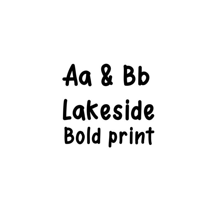lakeside bold print font