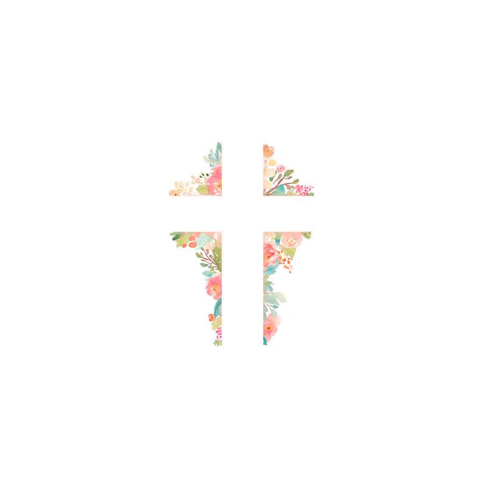 hand painted flower cross
