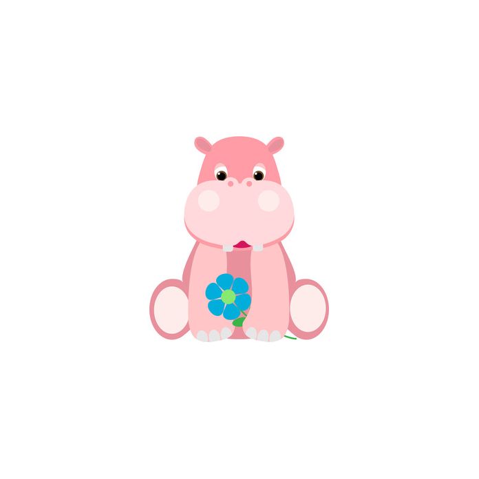hippo with flower
