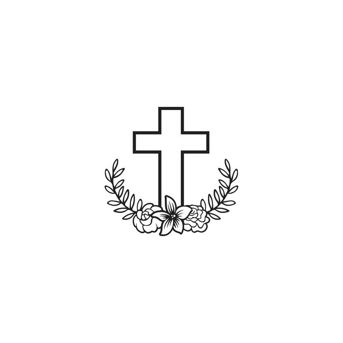 floral laurel cross