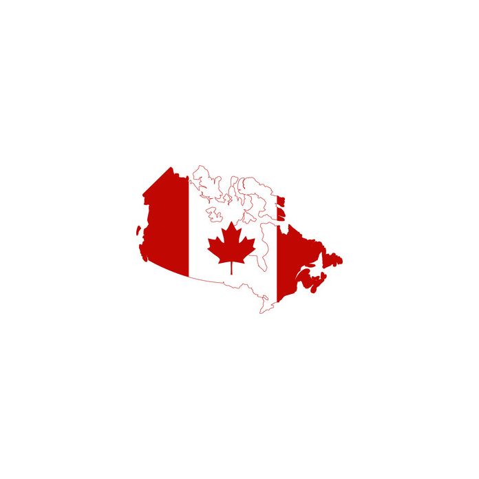 canada map with maple leaf