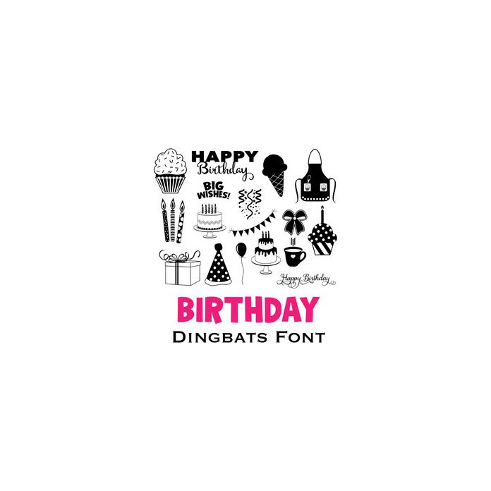 birthday dingbats font