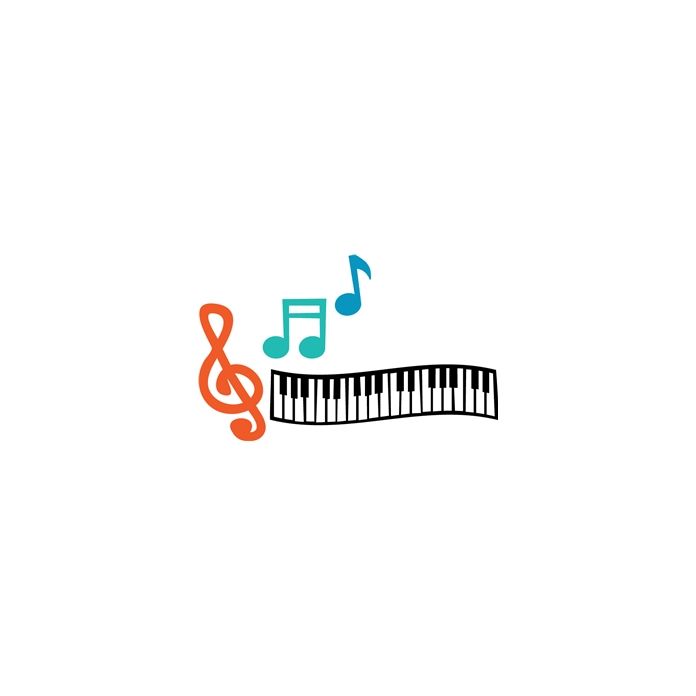music notes & keyboard