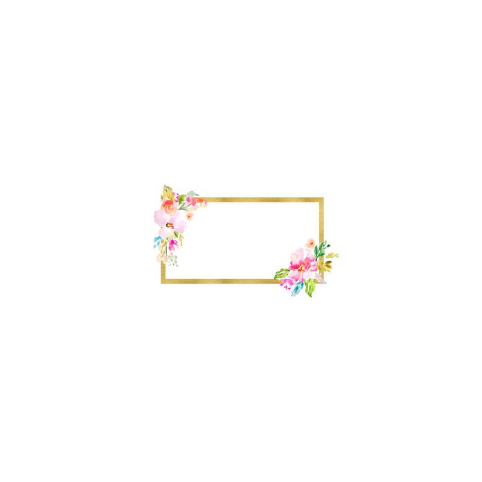 rectangle watercolor flower frame
