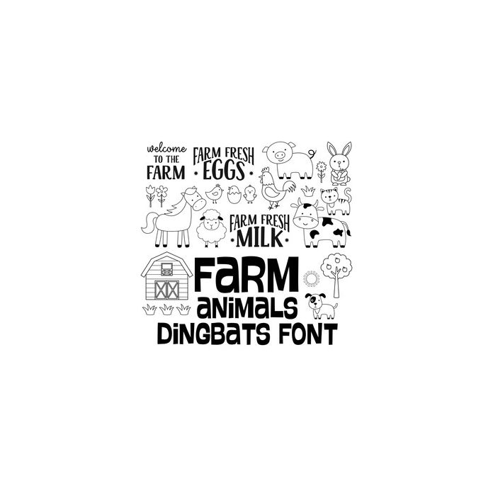 farm animals dingbats font