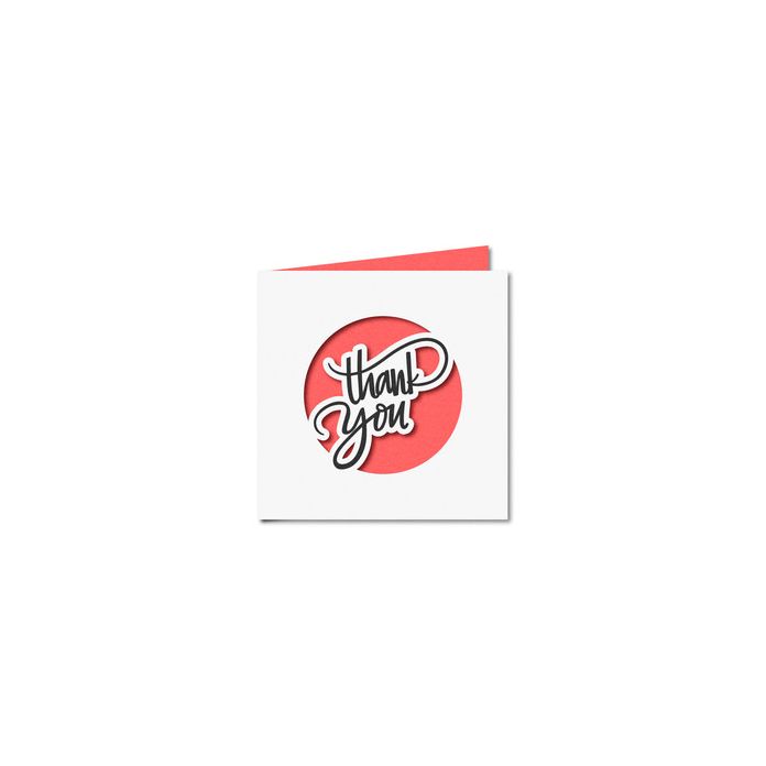 'thank you' cut out square card