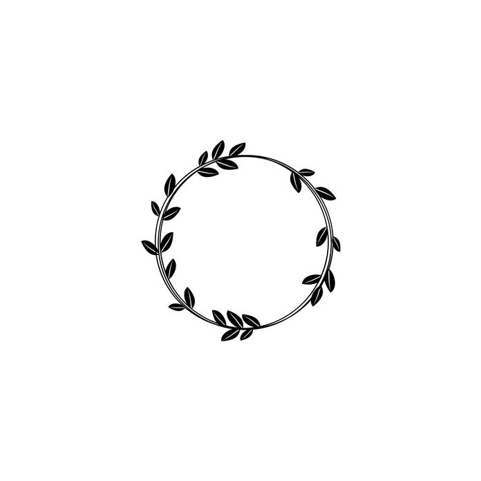 leafy circle doodle frame
