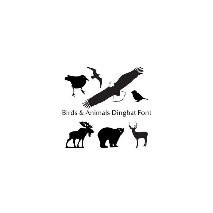 birds and animals dingbat font