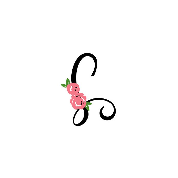 cursive floral monogram s