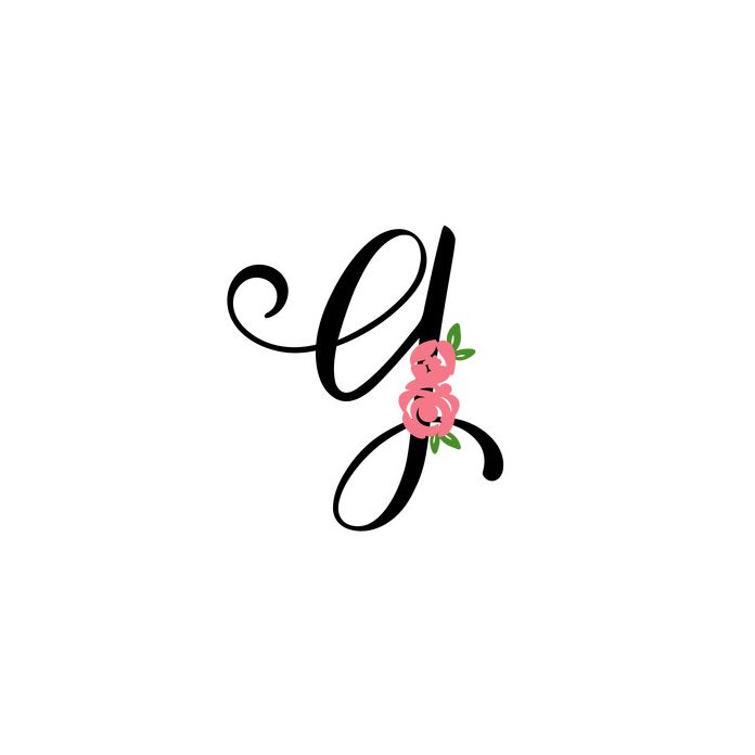 cursive floral monogram g