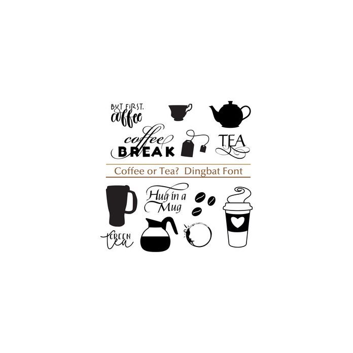 coffee or tea dingbat font