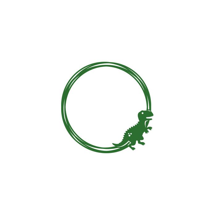 t-rex dinosaur circle frame